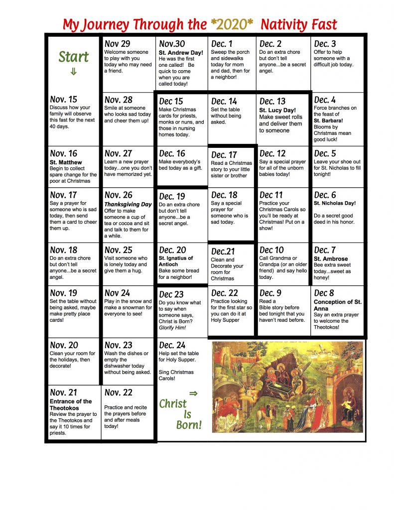 Nativity Fast 2020 – St. Ann Melkite Catholic Church